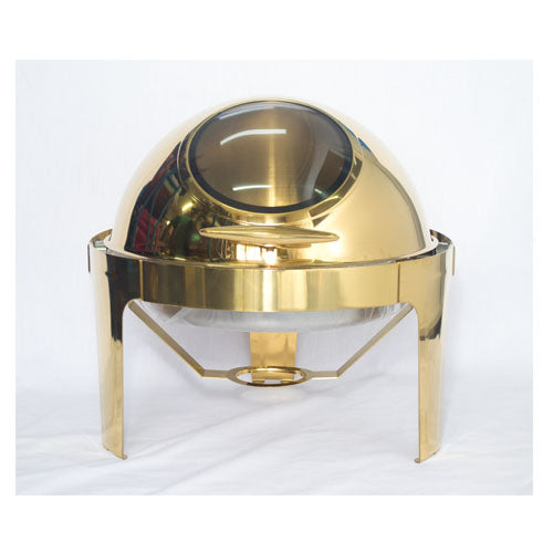 Chafing Dish – Round Roll Top Gold with Window – BV GROUPS PTY LTD