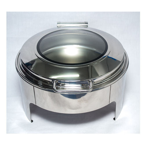 Chafing Dish – Round Flat Top with Window Silver – BV GROUPS PTY LTD
